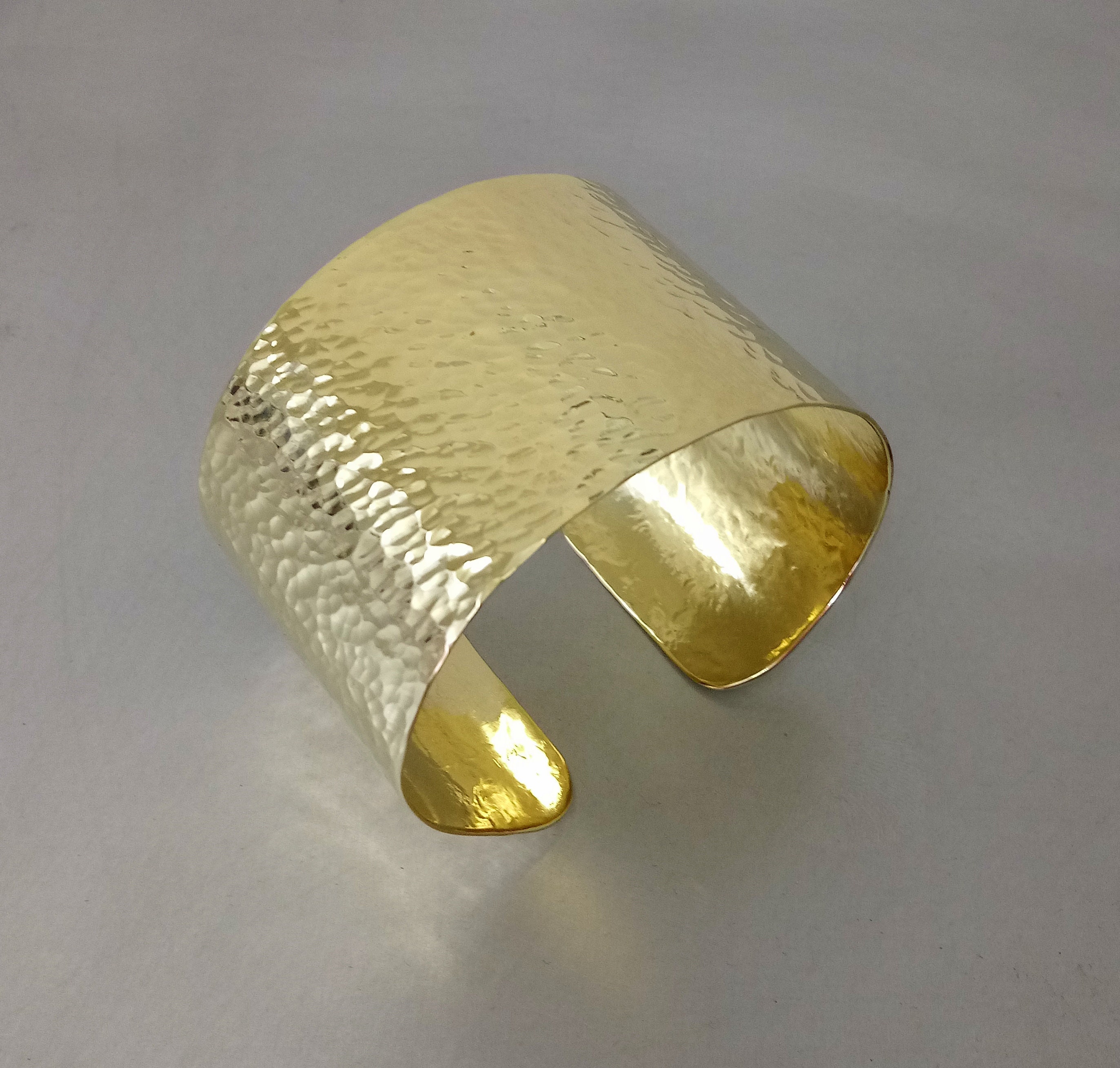 Hammered Wide Cuff Gold Silver Wrist Bracelet Made of Brass | Etsy