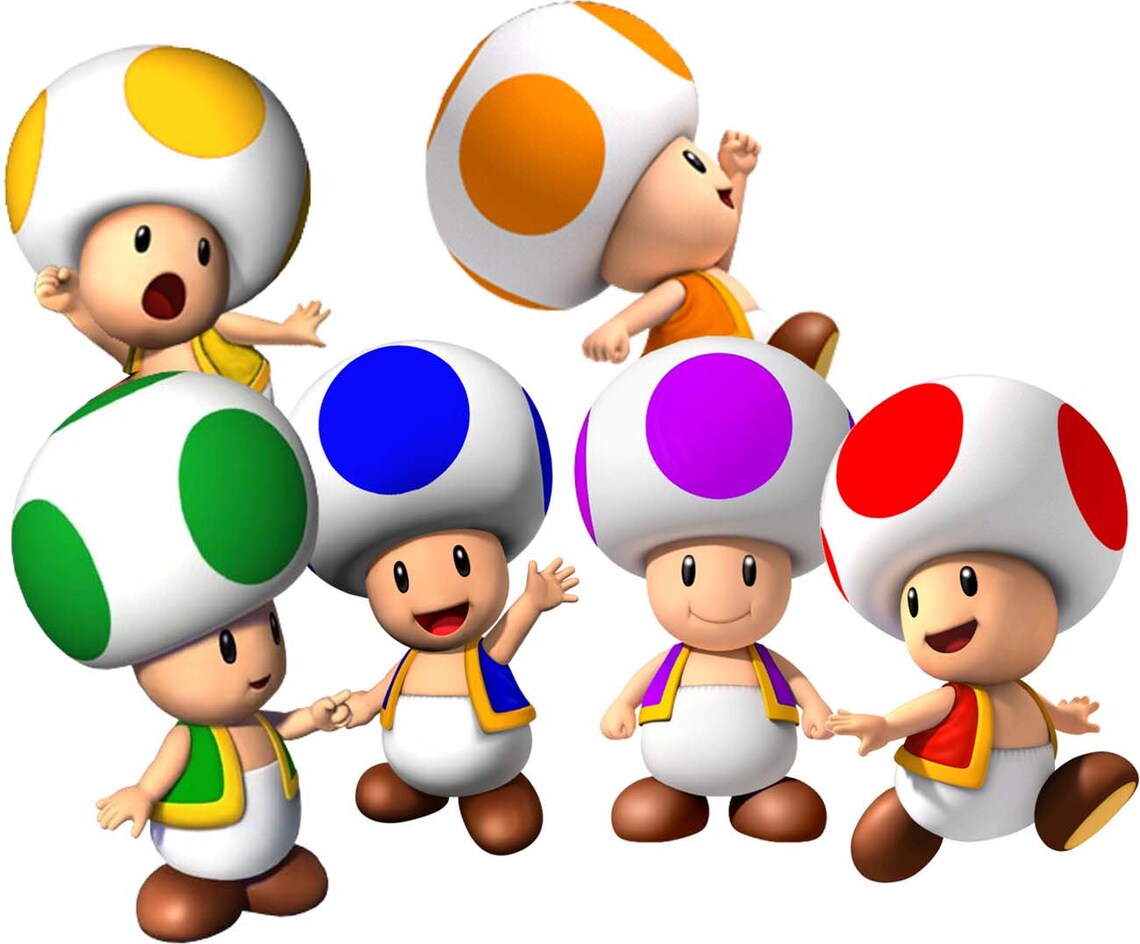 Toad Party from Super Mario Vinyl Die Cut Decal Sticker | Etsy
