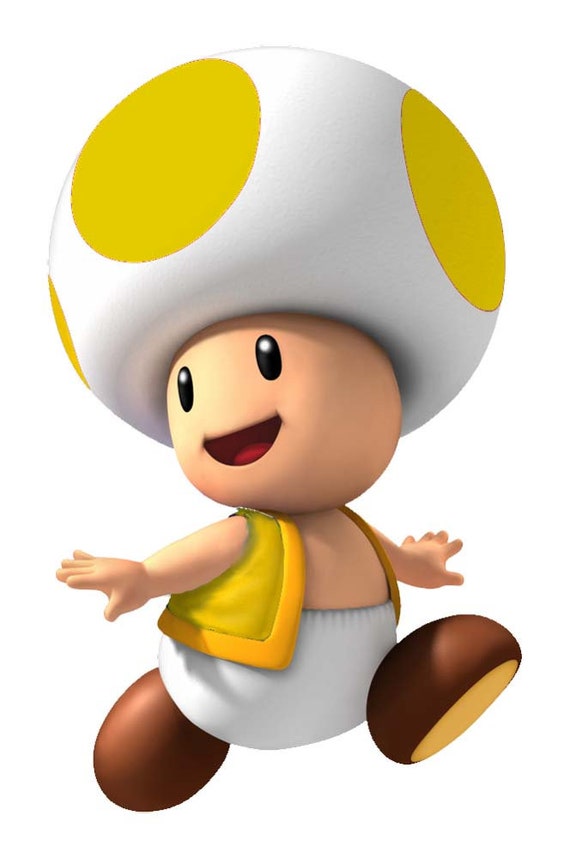 Yellow Toad from Super Mario Vinyl Die Cut Decal Sticker | Etsy