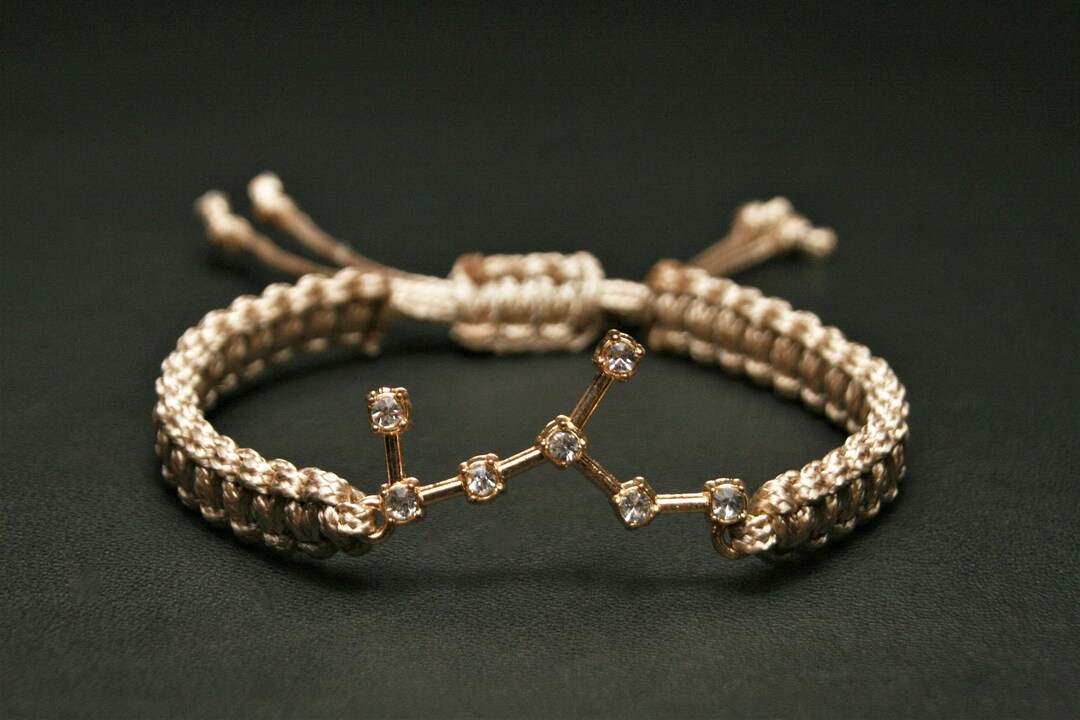 Zodiac Sign Charm Bracelet: Handmade Woven Astrology Jewelry - Etsy
