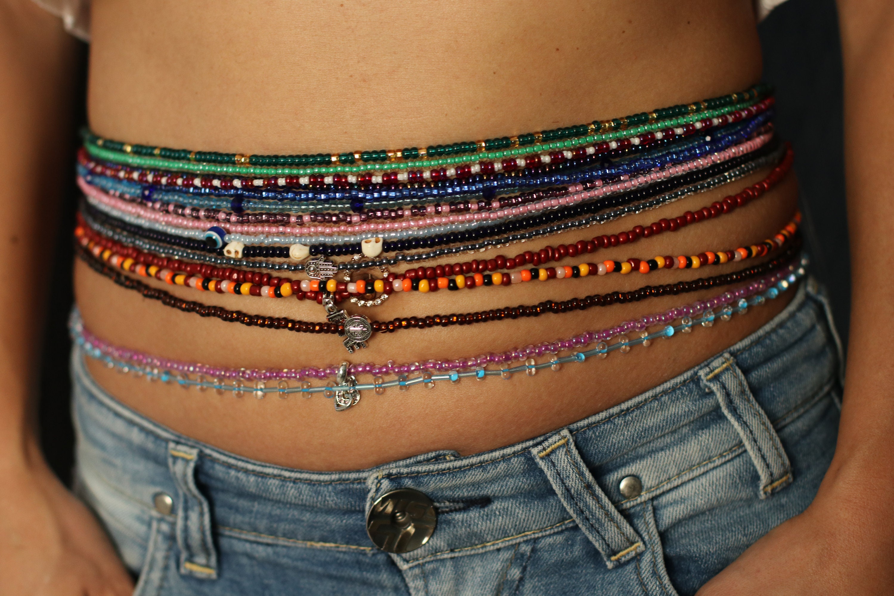 African waist beads set with claspWaistbeads for weight loss | Etsy