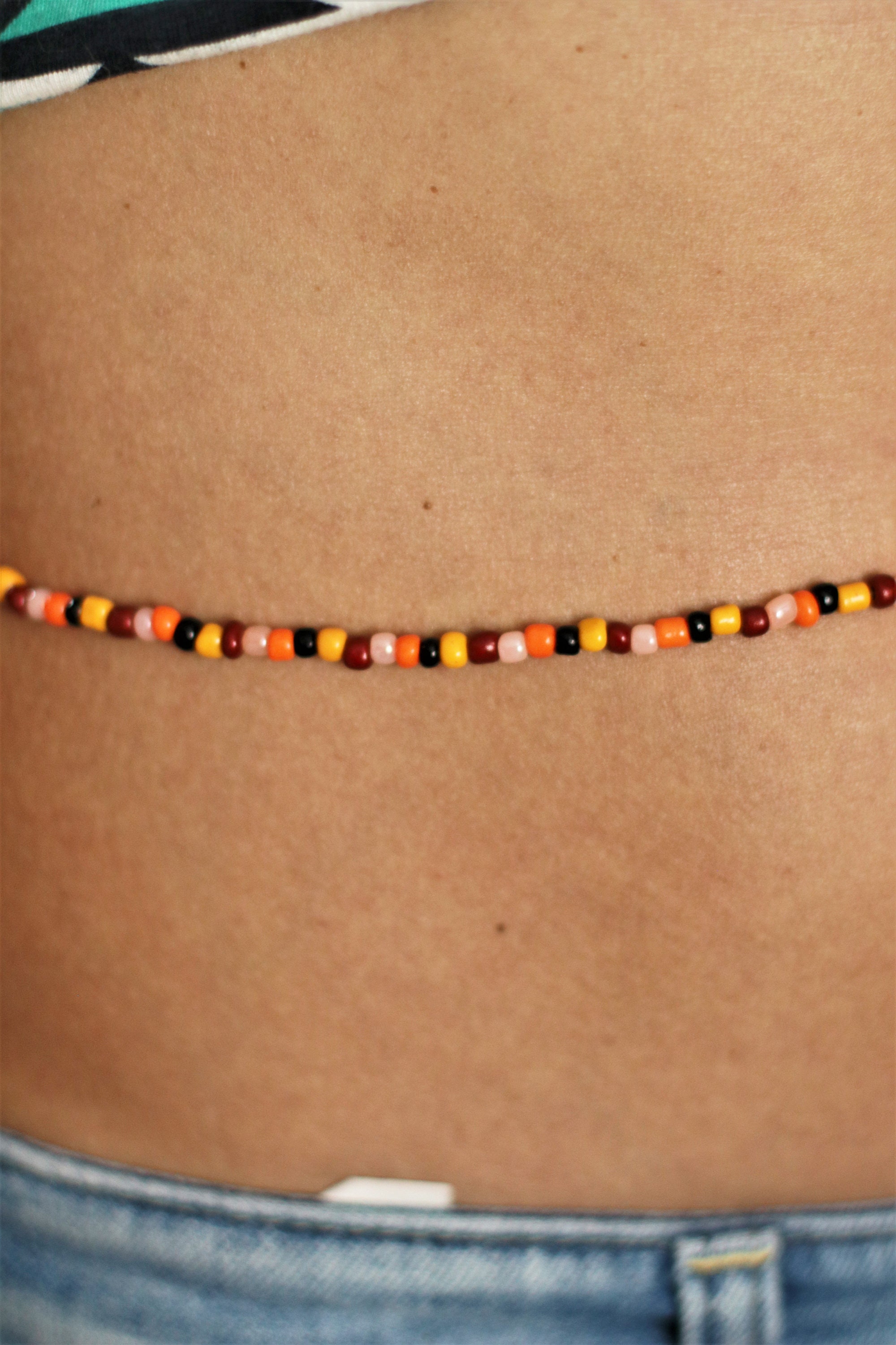 African waist beads with clasp Tie waist beads african | Etsy