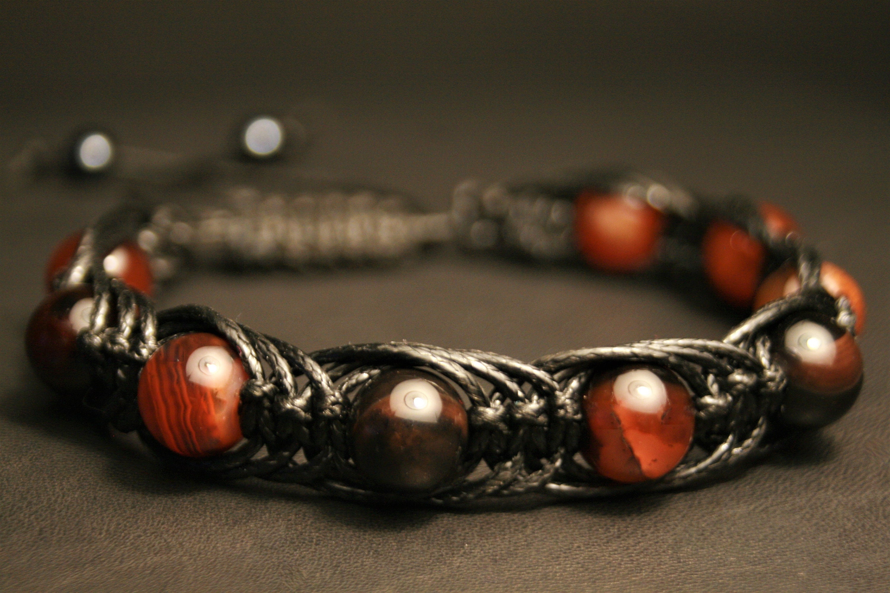 Fire Agate Bracelet Crackle Agate Shambala Bracelet Natural - Etsy