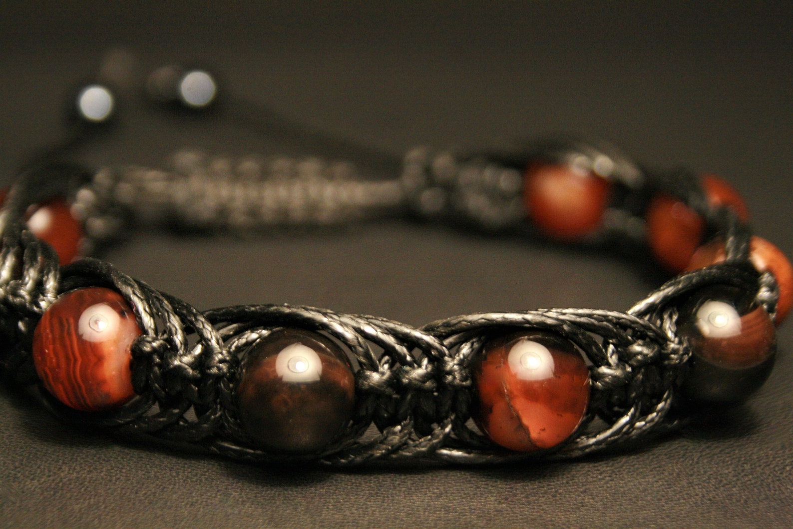 Fire Agate Bracelet Crackle Agate Shambala Bracelet Natural - Etsy