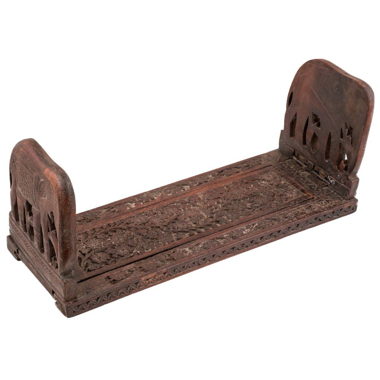 Vintage Book Stand . CARVING DECOR. Foldable Book Reading Stand. Wooden ...