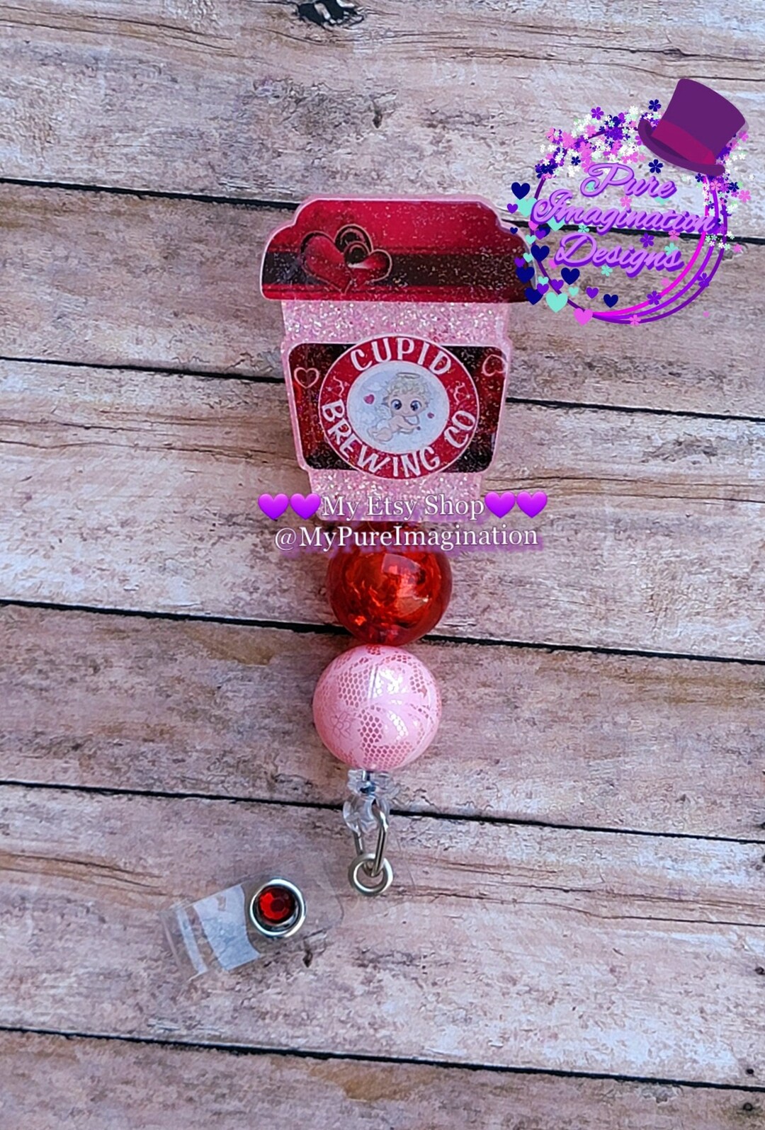 Cupid Brewing Company Badge Reel/valentine’s Day ID Holder/ Valentine's ...