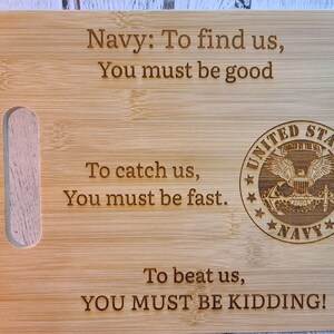 FREE Personalization. U.S. Navy Wood Cutting Boards, Bamboo Cutting ...