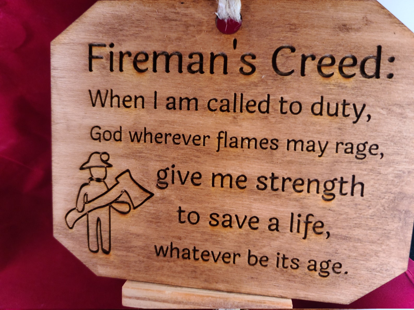 Fireman's Creed Sign Fireman Napkin Rings and Candle set. | Etsy