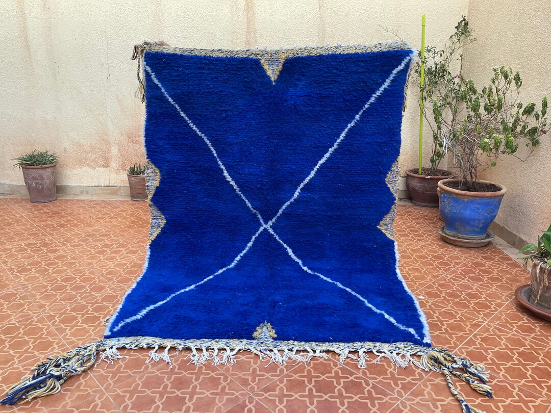Moroccan Blue White Rug Abstract Rug Berber Rug Custom Moroccan Rug ...