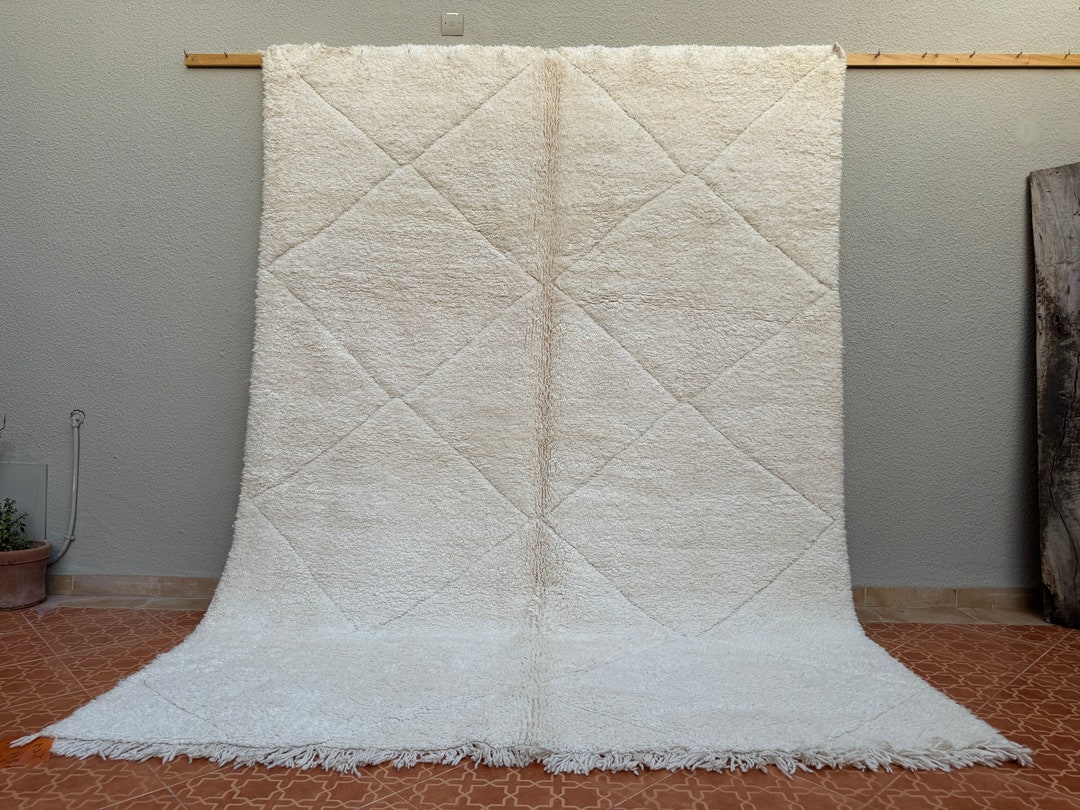 Berber Rug White - Solid White Rug - Plain White Rug - Wool Moroccan ...
