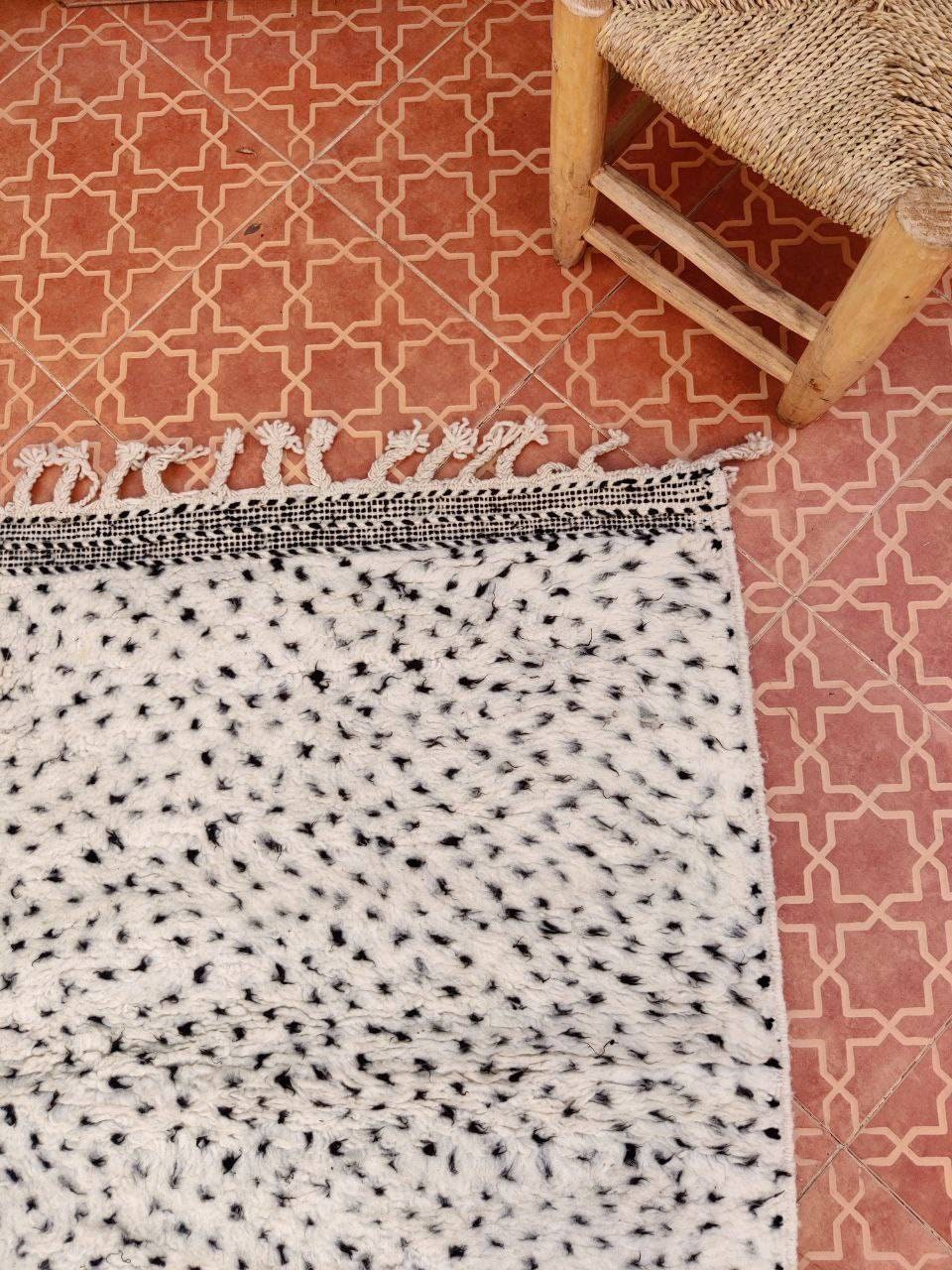 Dotted Black White Rug Polka Dot Rug Tribal Area Rug - Etsy