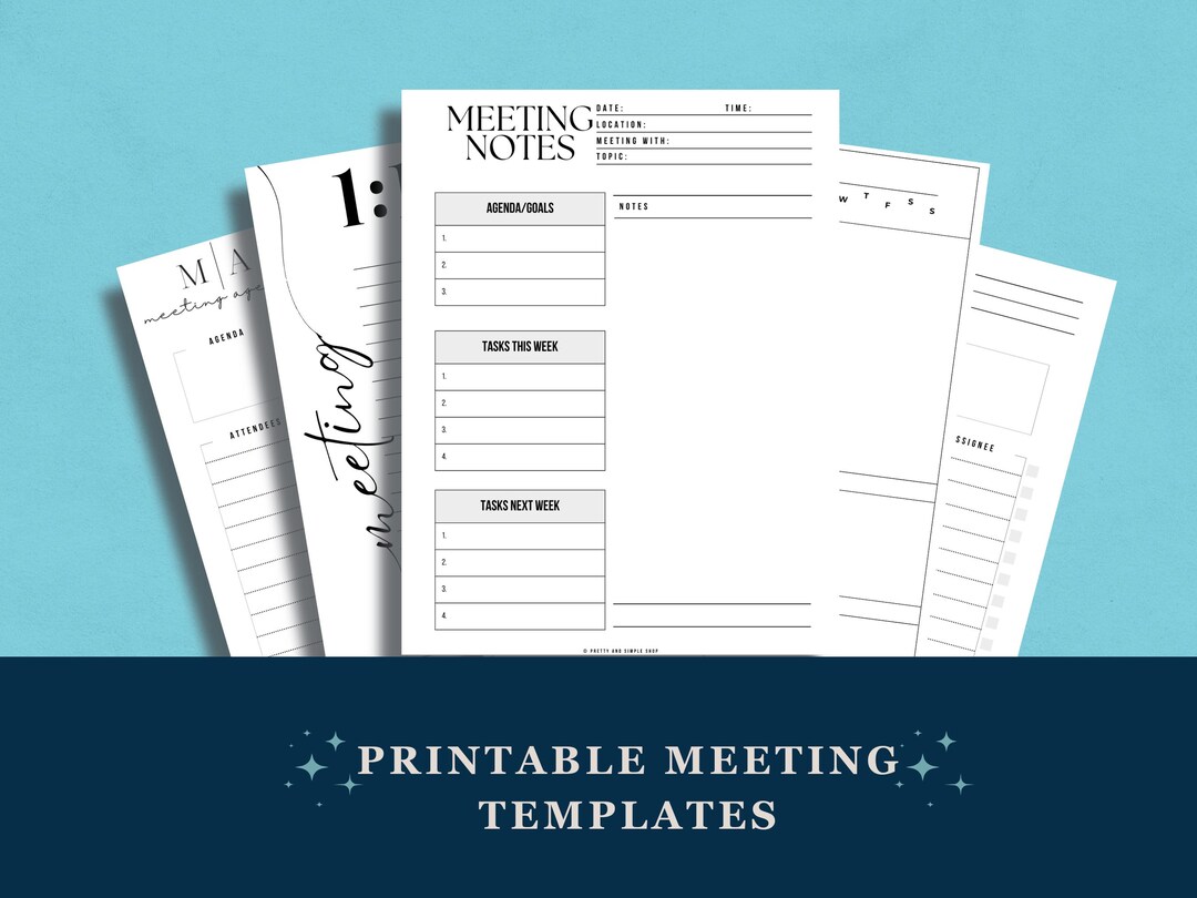 Printable Meeting Templates for Work and Business Professionals ...
