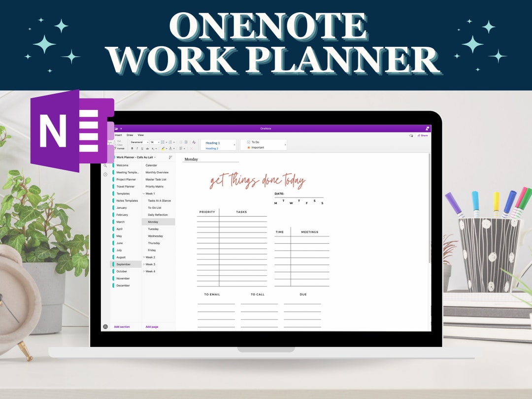 Onenote Work Planner Work Week Work Day Organizer - Etsy