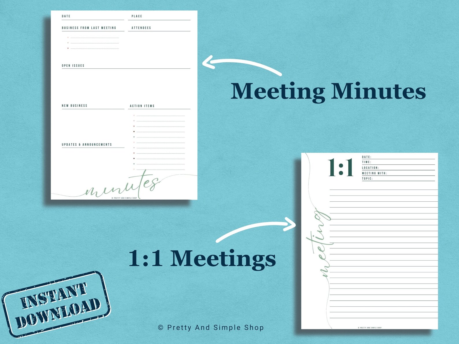 Aesthetic Onenote Meeting Templates for Work Professionals, Meeting ...