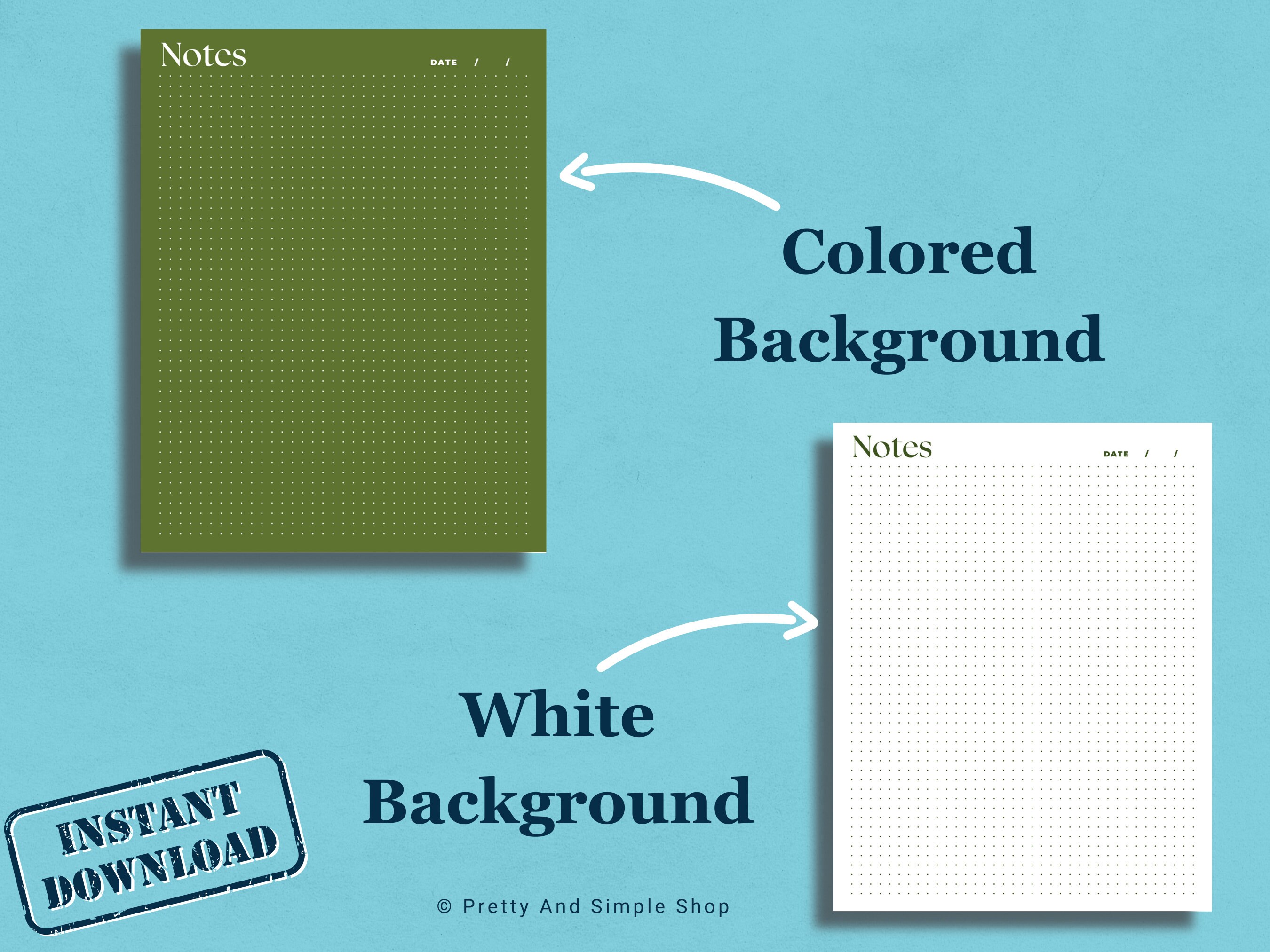 Aesthetic Onenote Notes Template, Dot Grid Onenote Digital Notepad ...