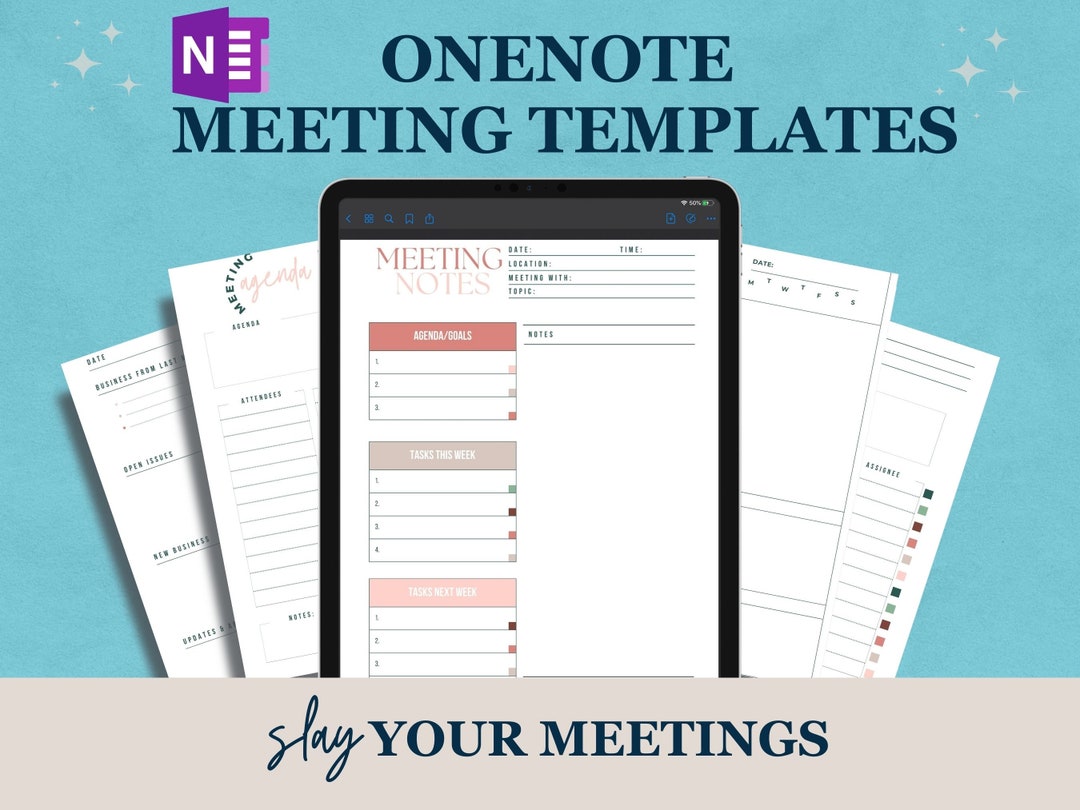Aesthetic Onenote Meeting Templates for Work Professionals, Meeting ...