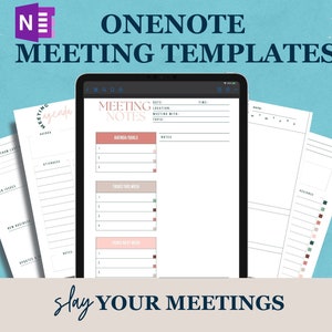 Aesthetic Onenote Meeting Templates for Work Professionals, Meeting ...