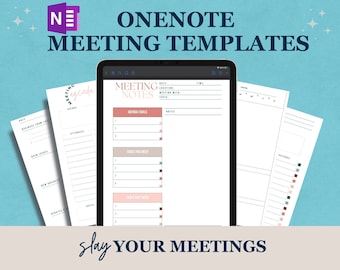 Onenote Meeting Templates for Work Professionals, Meeting Notes ...