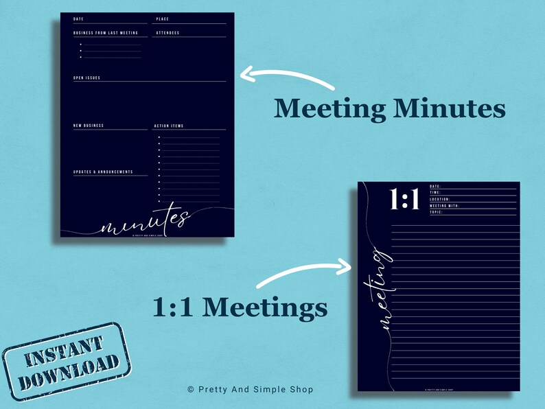 Blue Dark Mode Onenote Meeting Templates for Work Professionals ...