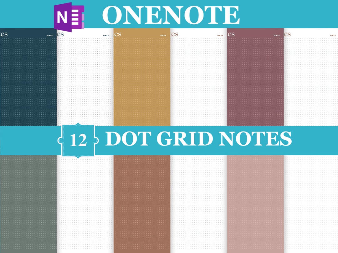 Boho Onenote Notes Template, Dot Grid Onenote Digital Notepad, Dotted ...