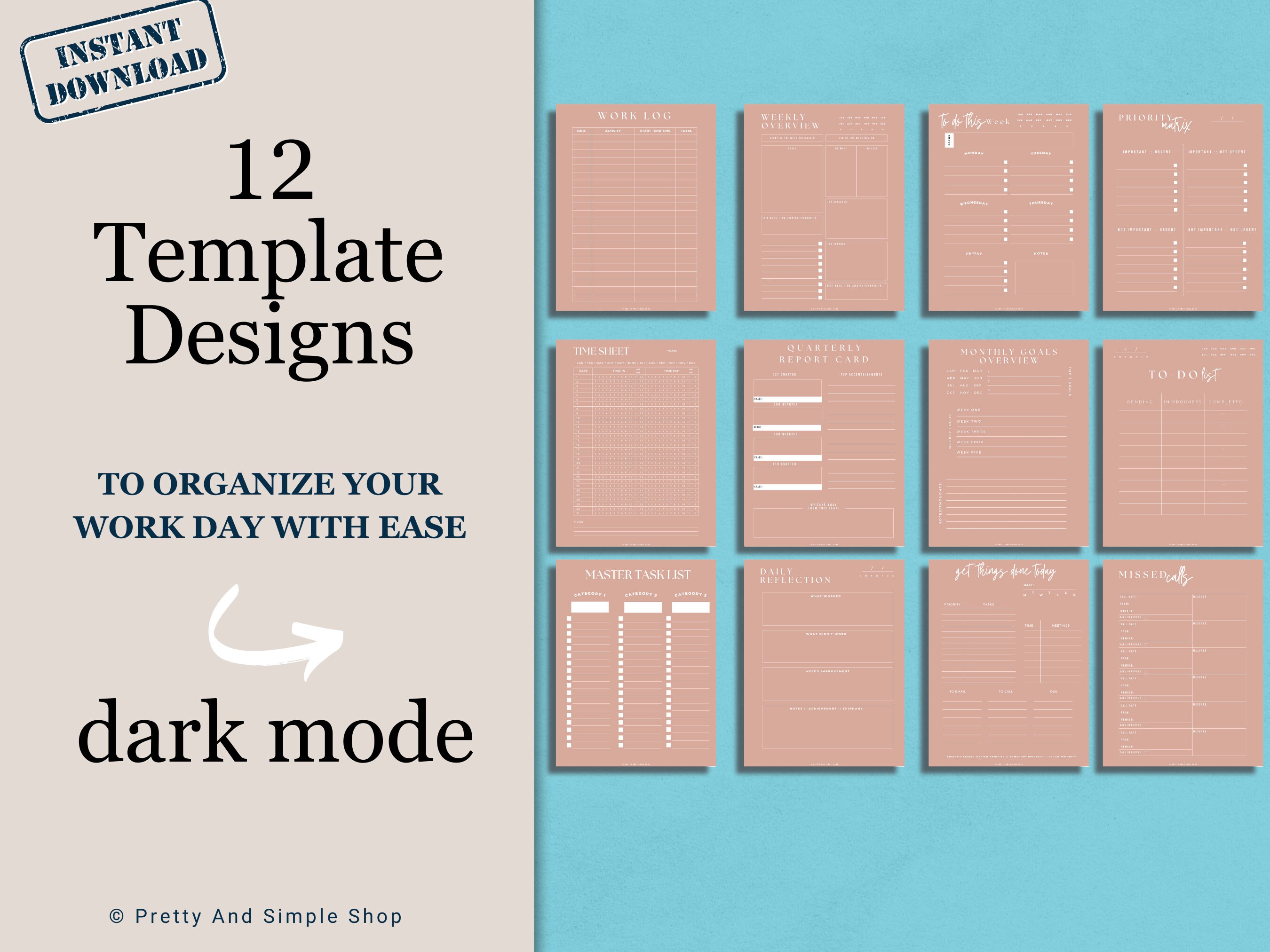 Onenote Work Planner, Work Day Organizer Templates for Professionals ...