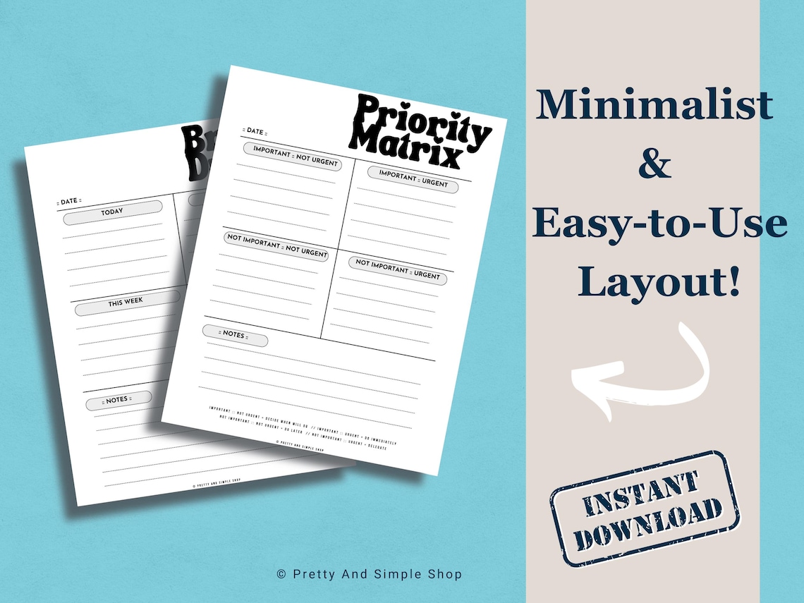 Onenote Brain Dump & Eisenhower Priority Matrix Template | ADHD One ...