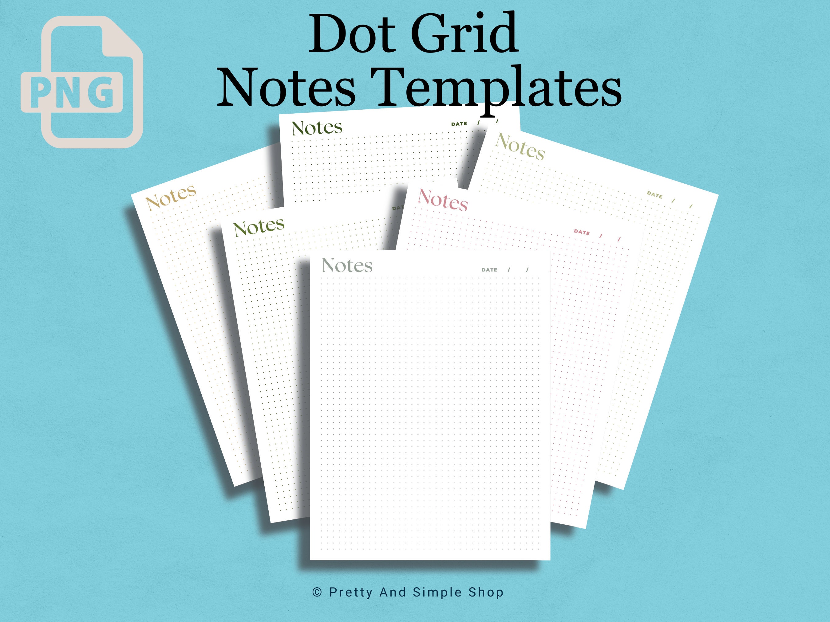 Aesthetic Onenote Notes Template, Dot Grid Onenote Digital Notepad ...