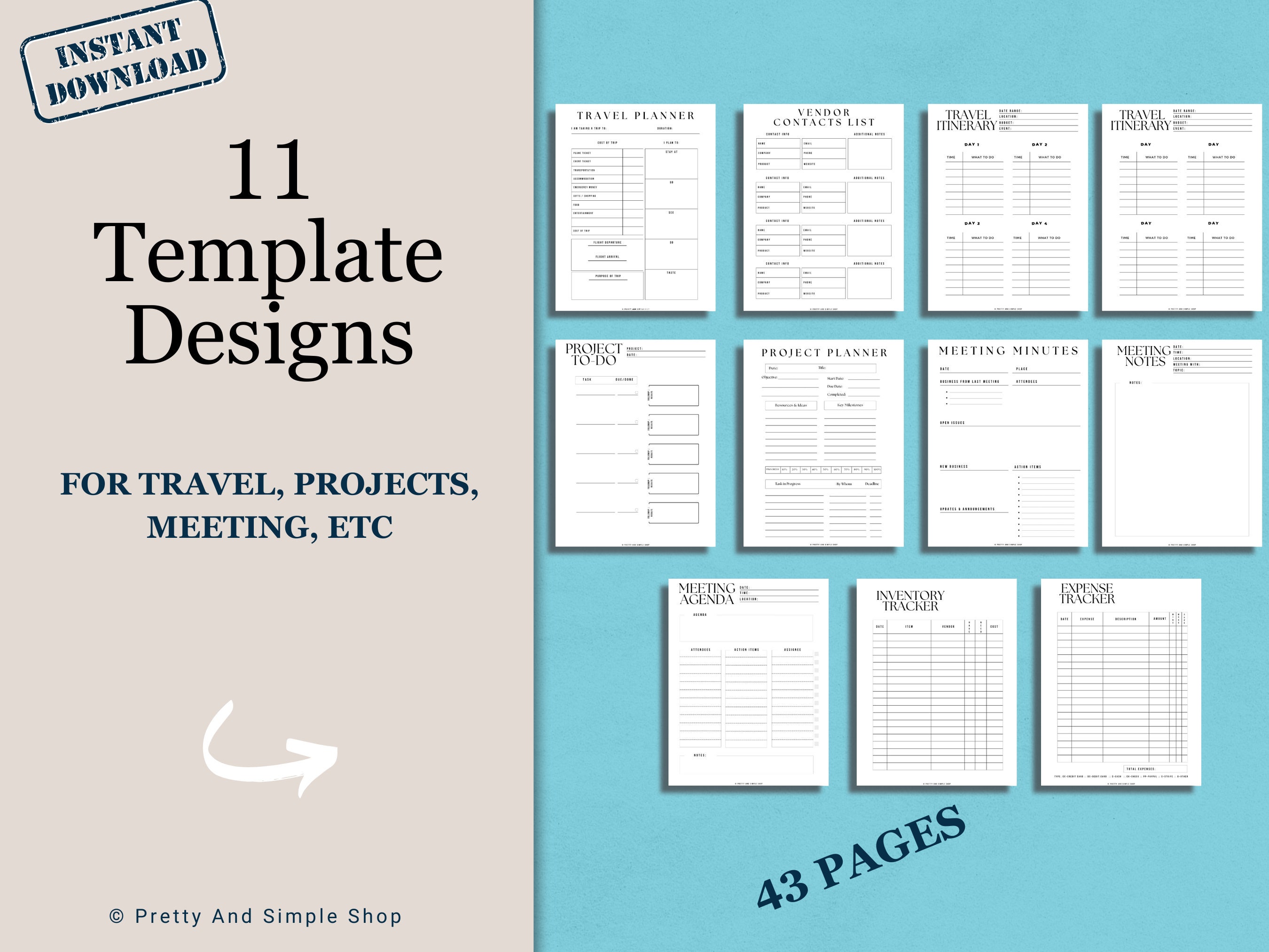 Onenote Work Planner, Minimalist Undated Work Day Organizer Templates ...