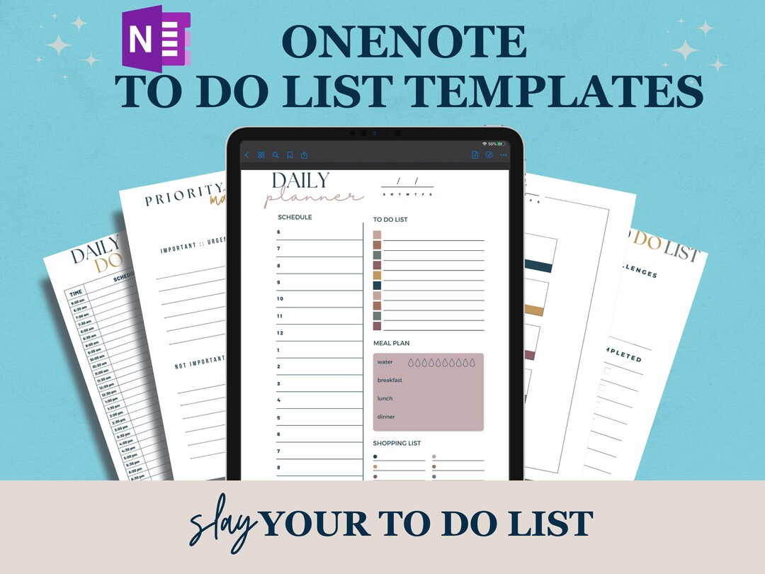Boho Onenote Digital To-do Organizer | Daily to Do List | Corporate ...