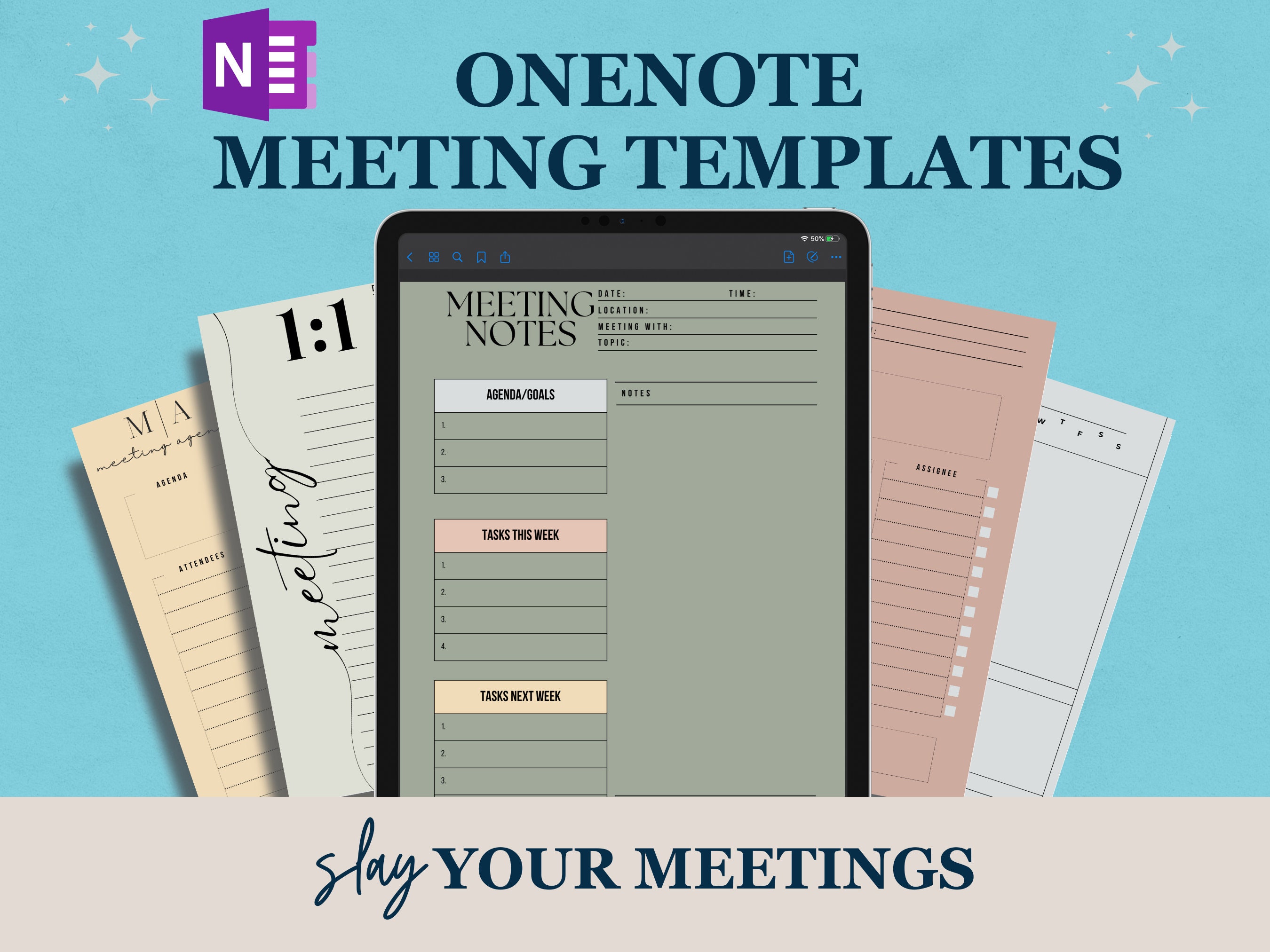 Onenote Meeting Templates for Work Professionals, Meeting Agenda ...