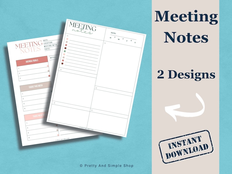 Aesthetic Onenote Meeting Templates for Work Professionals, Meeting ...