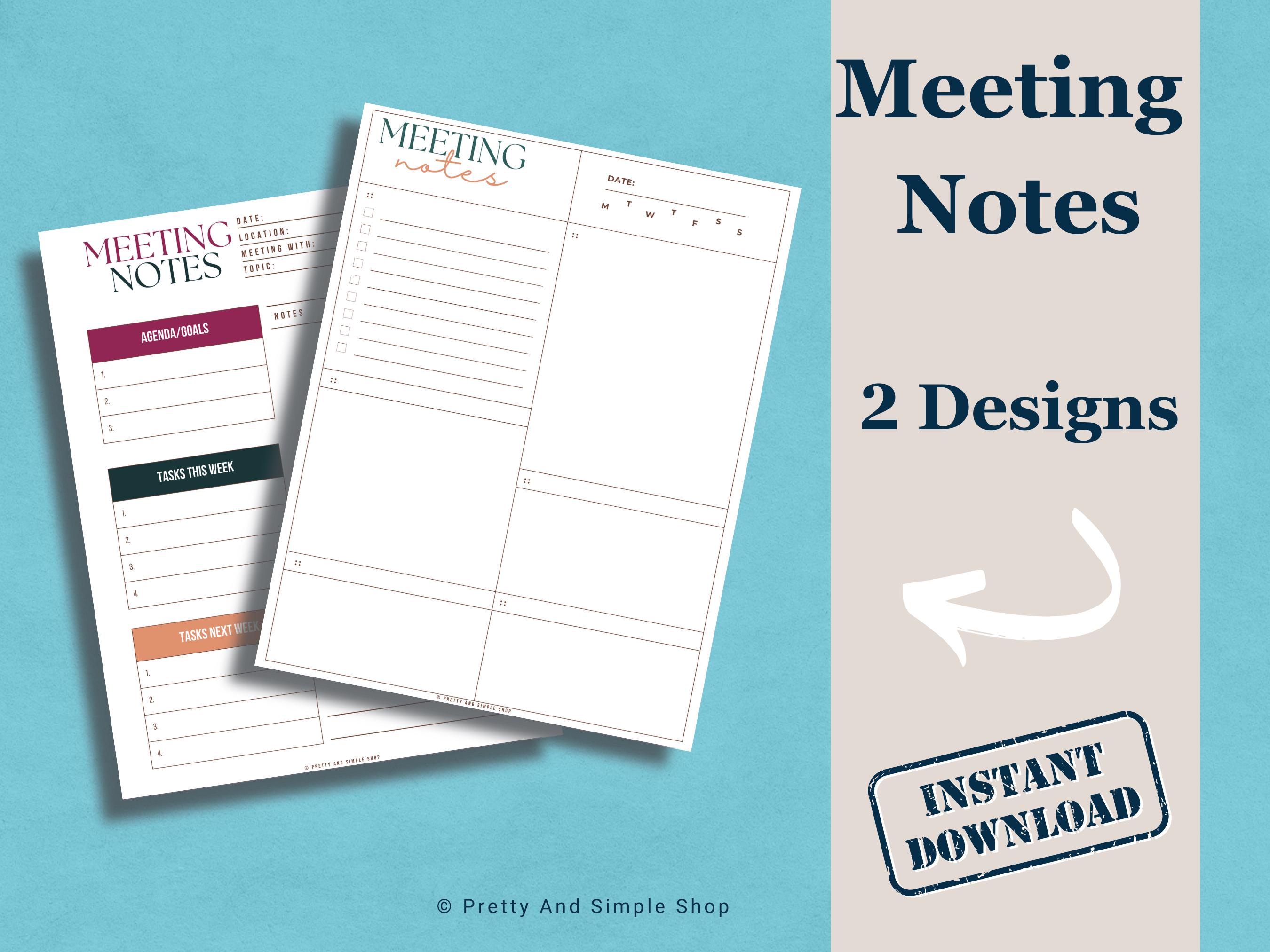 Pretty Onenote Meeting Templates for Work Professionals, Meeting Agenda ...