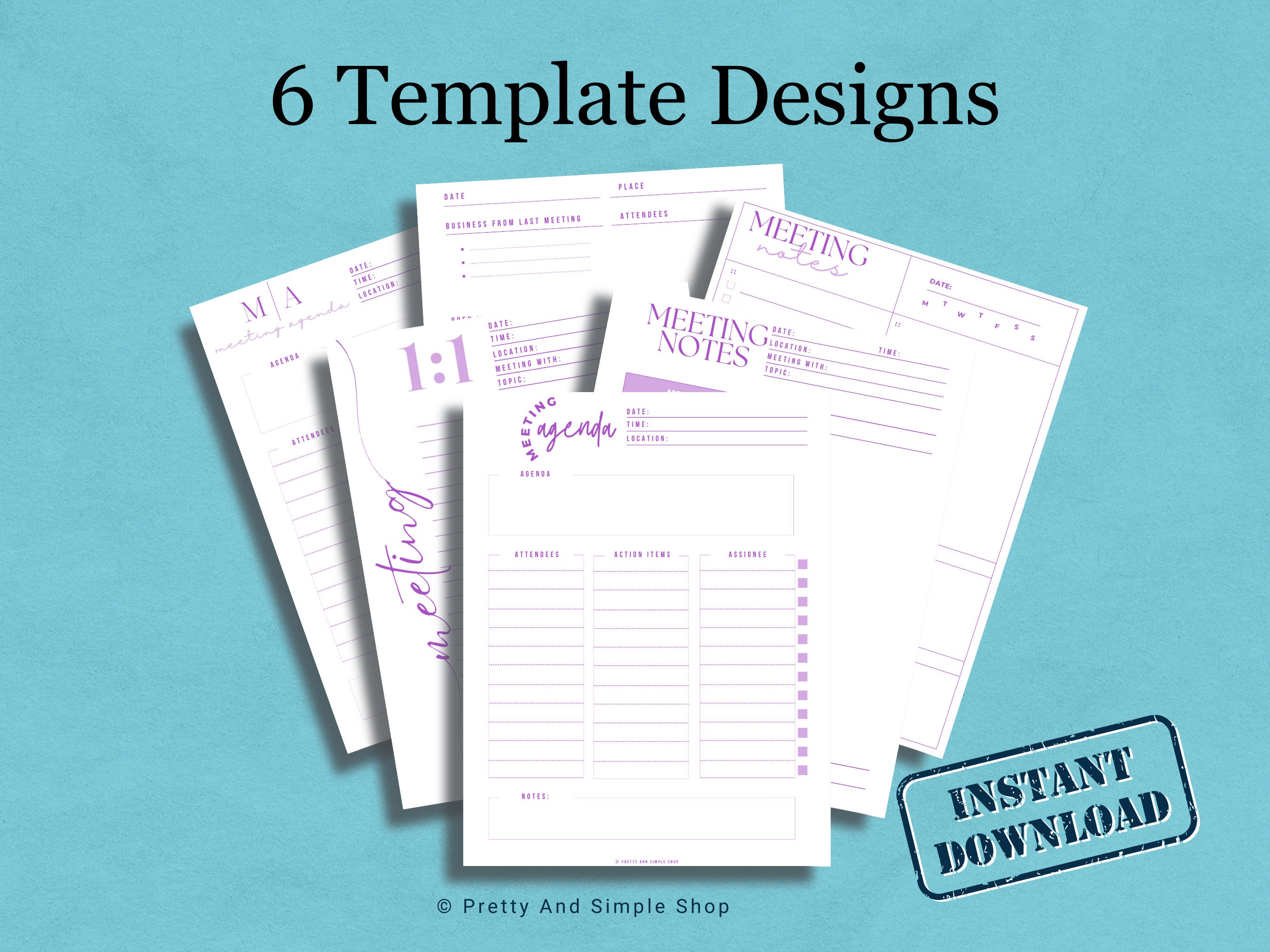 Amethyst Onenote Meeting Templates for Work Professionals, Meeting ...