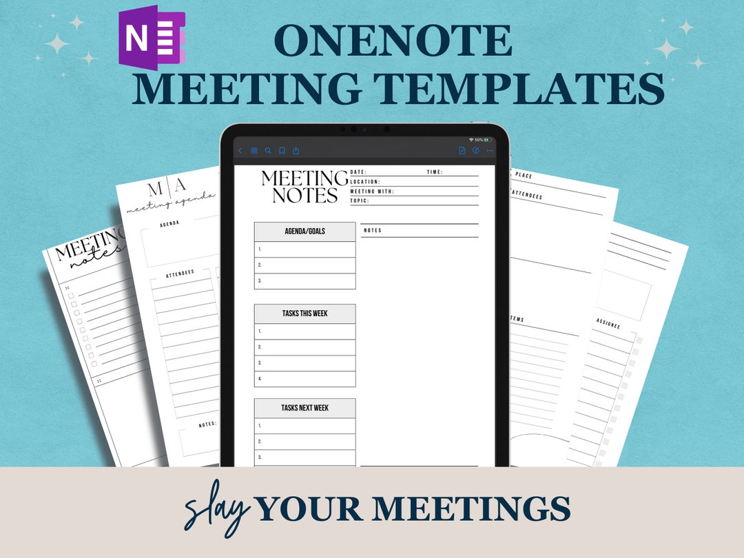 Onenote Meeting Templates for Work and Business Professionals, Meeting ...