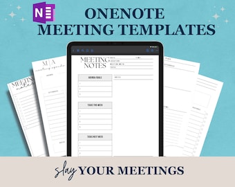 Sage Green Onenote Meeting Templates for Work Professionals, Meeting ...