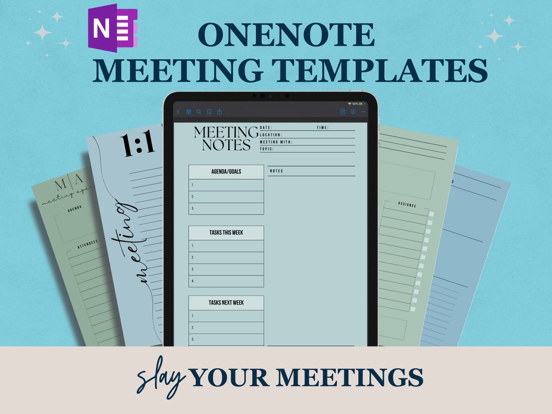 Aesthetic Onenote Meeting Templates for Work Professionals, Meeting ...