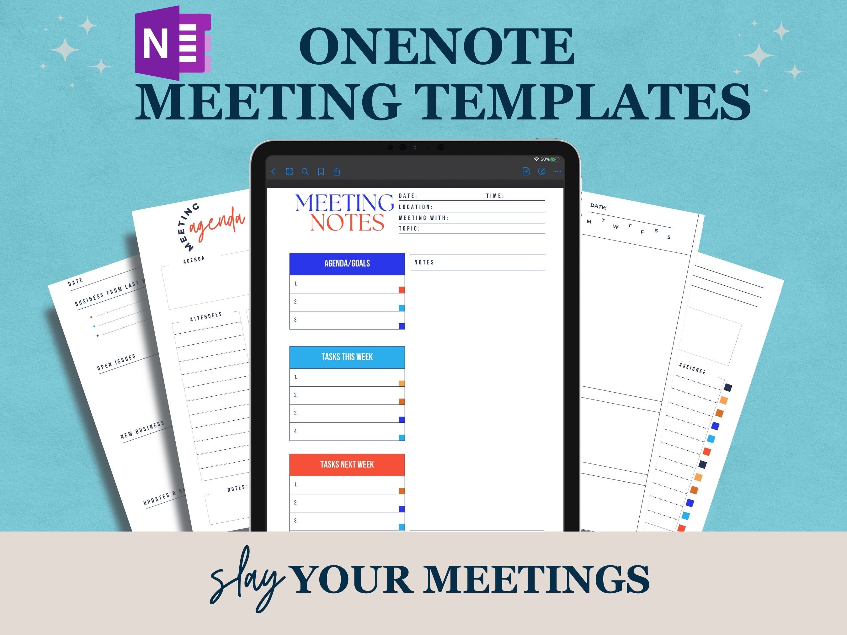 Onenote Aesthetic Meeting Templates For Work Professionals, Meeting 