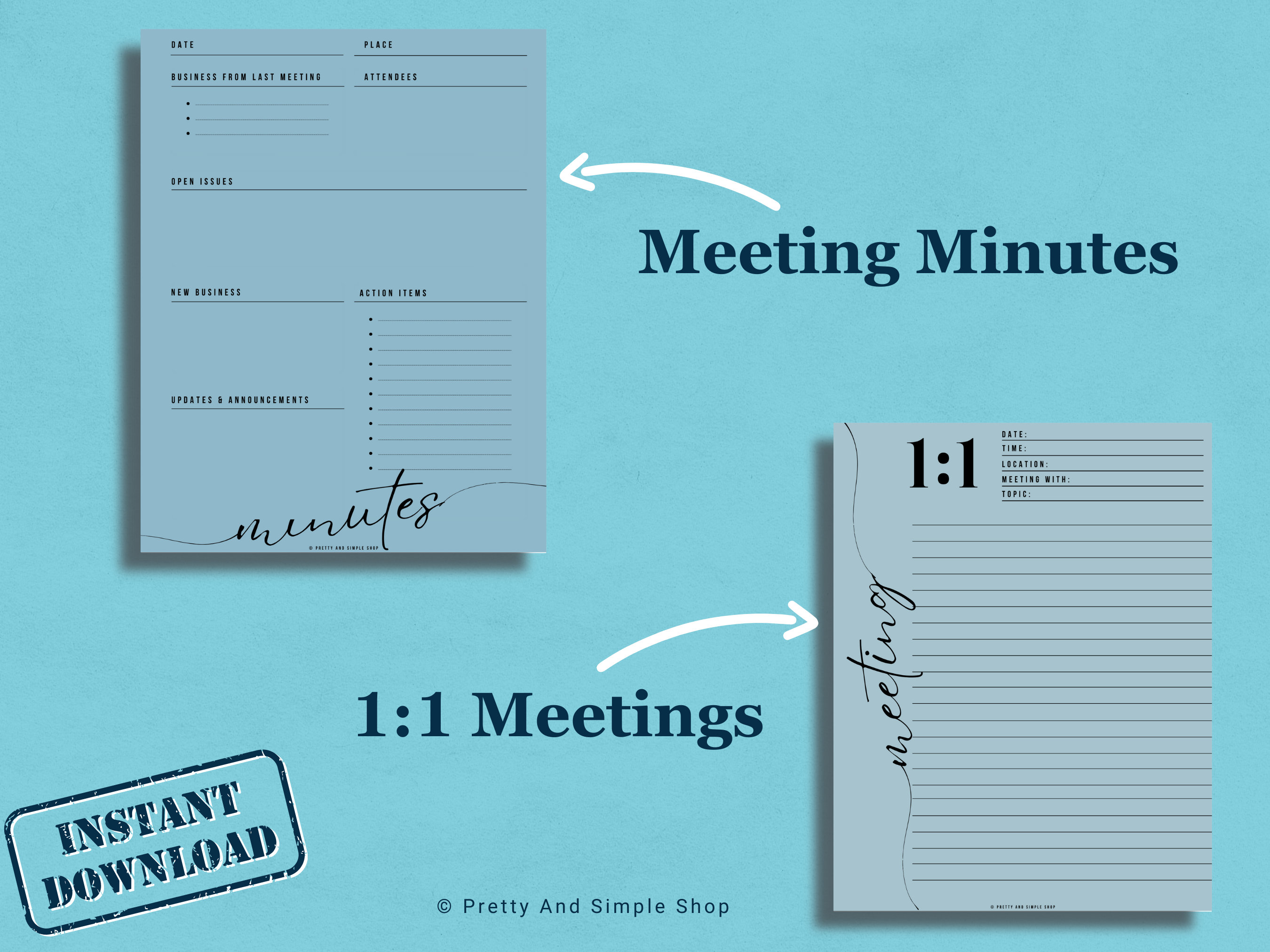 Aesthetic Onenote Meeting Templates for Work Professionals, Meeting ...