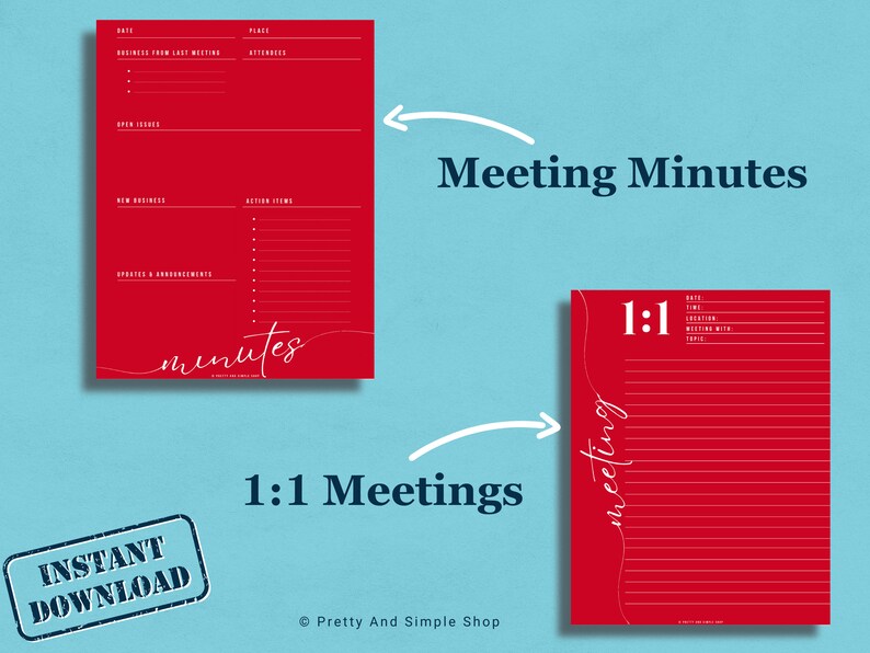 Red Onenote Meeting Templates for Work Professionals, Meeting Agenda ...