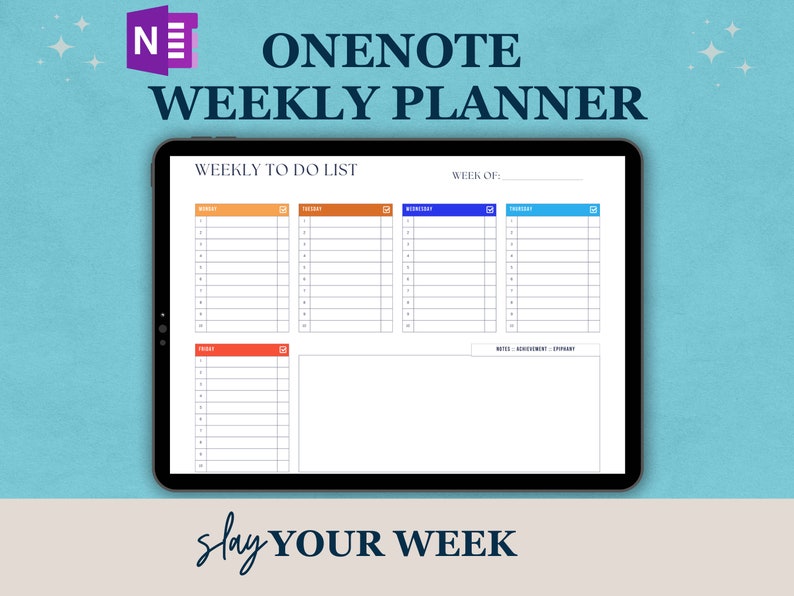 Aesthetic Onenote Weekly Planner Templates for Work Professionals ...
