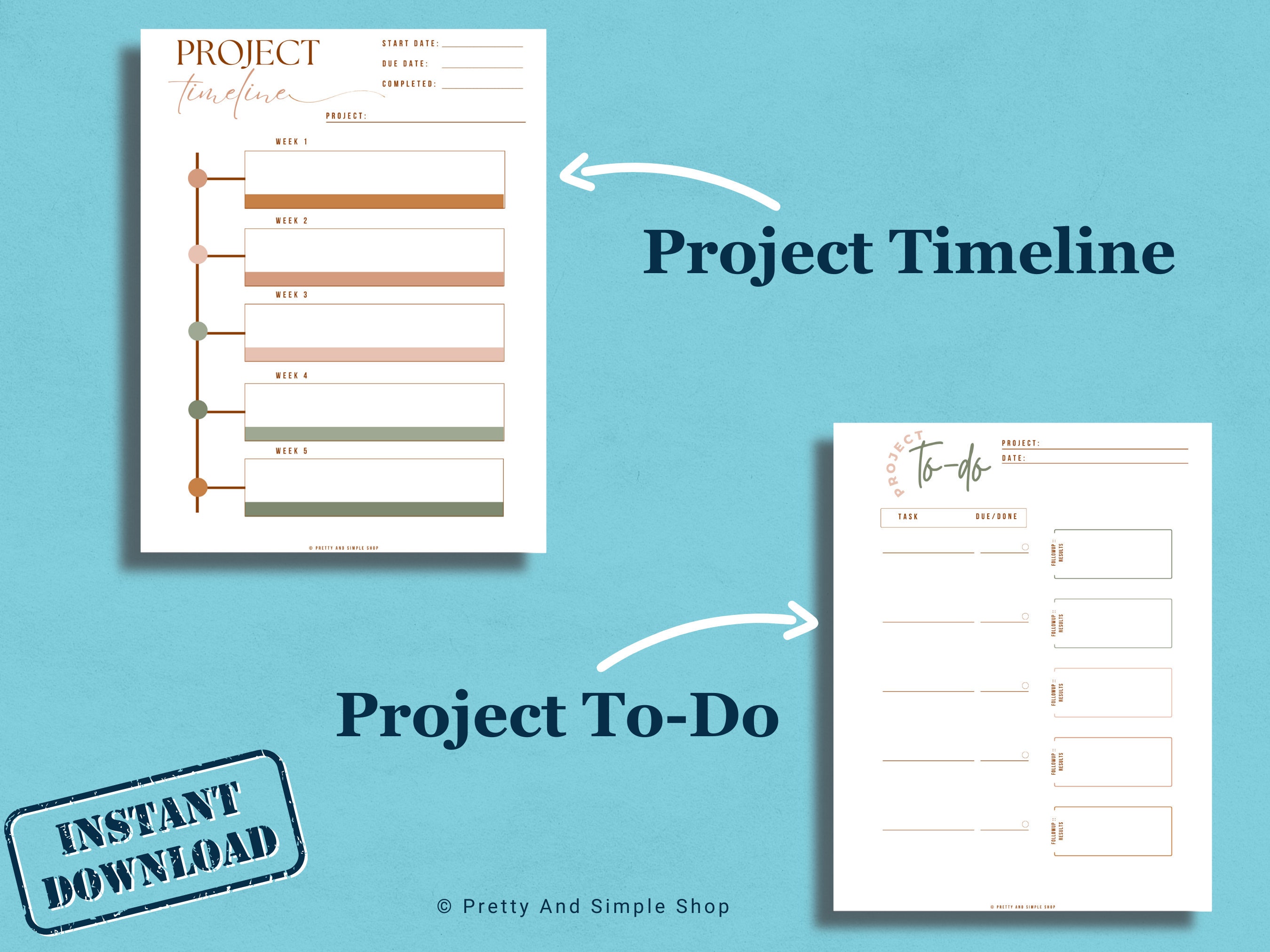 Boho Brown Onenote Project Management Templates for Work Professionals ...