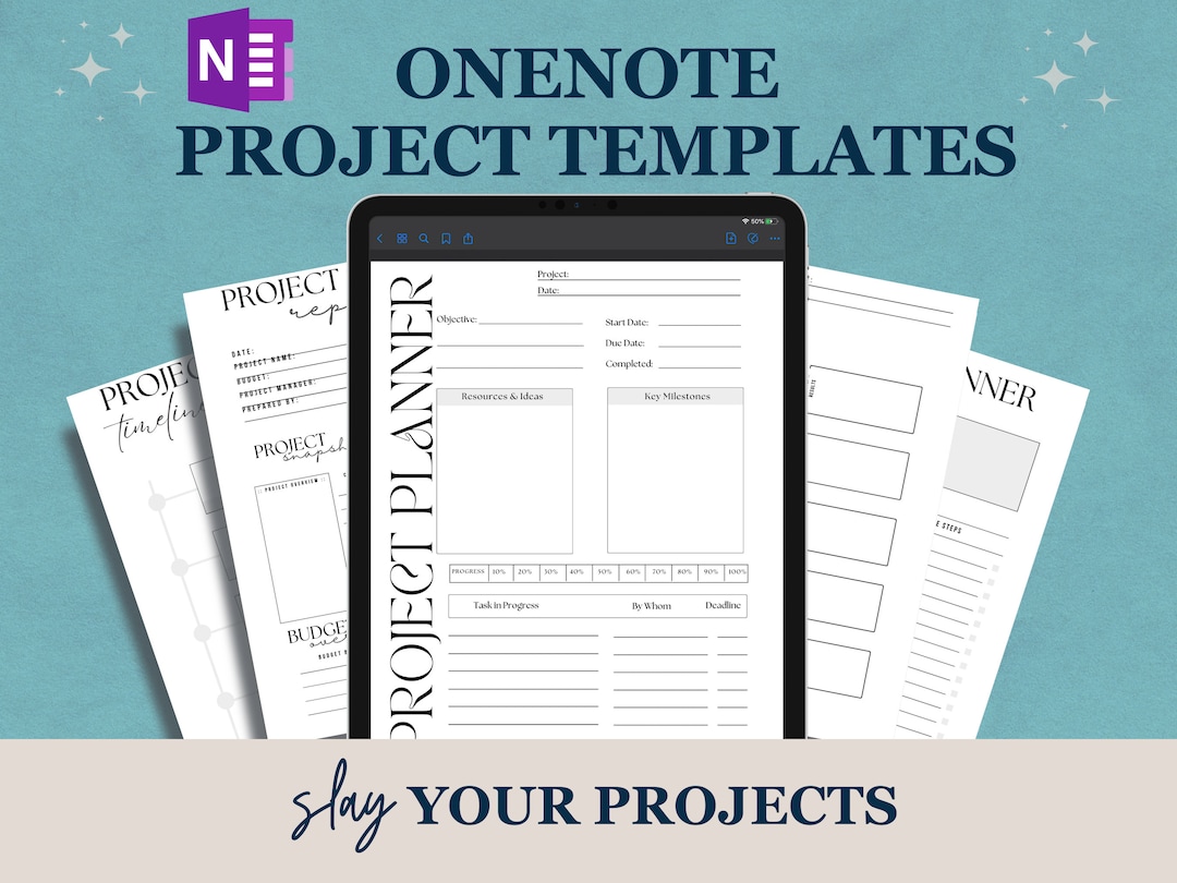 Undated Onenote Project Management Templates for Work Professionals ...