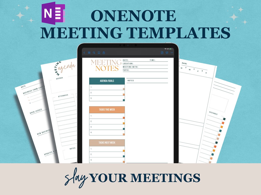 Earthy Boho Onenote Meeting Templates for Work Professionals, Meeting ...