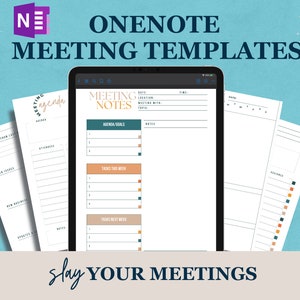 Earthy Boho Onenote Meeting Templates for Work Professionals, Meeting ...