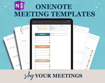 Onenote Meeting Templates for Work Professionals, Meeting Agenda ...
