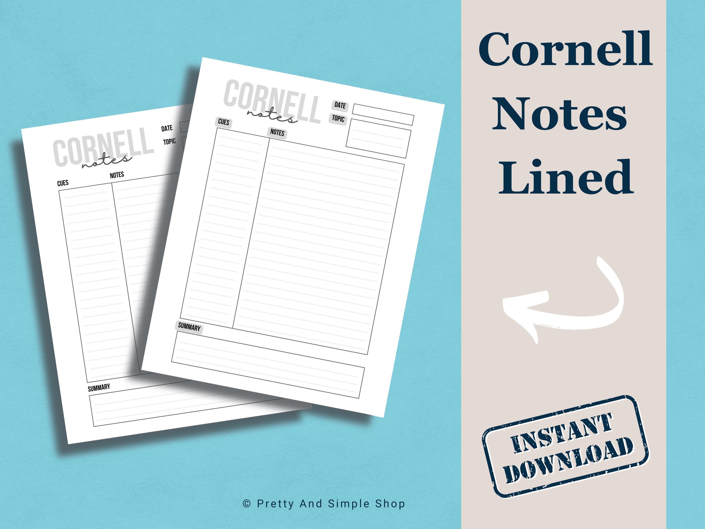 Onenote Cornell Notes Template, Dot Grid Onenote Digital Notepad, Lined ...