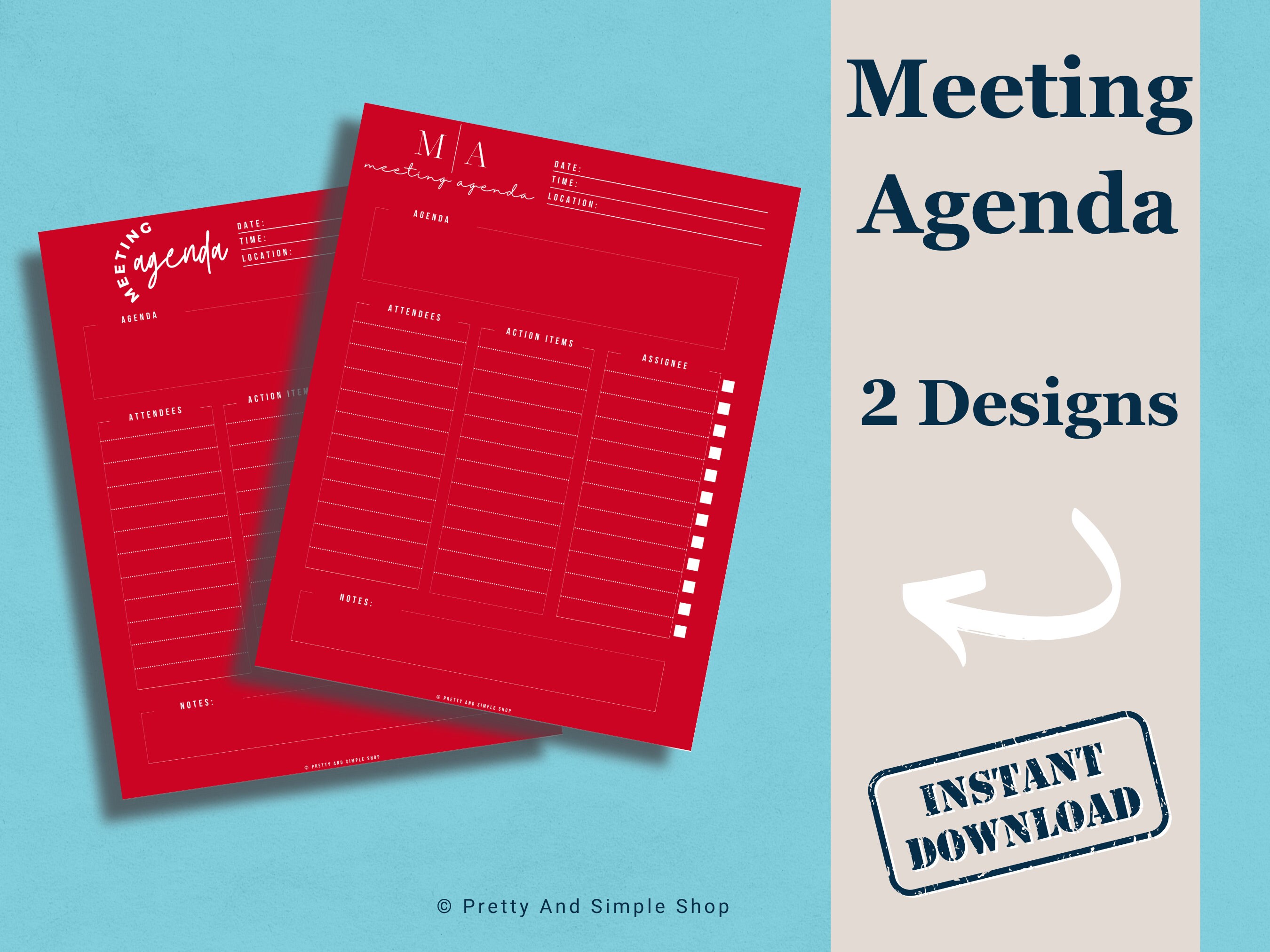 Red Onenote Meeting Templates for Work Professionals, Meeting Agenda ...