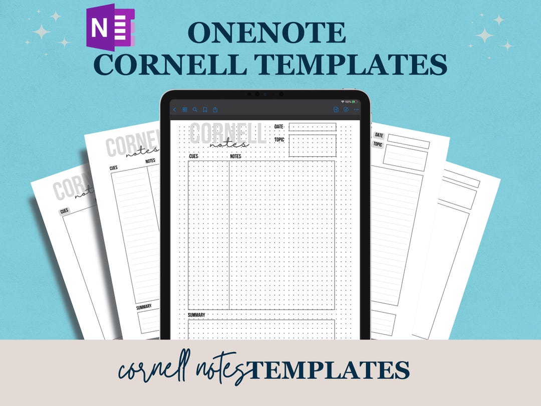 Onenote Cornell Notes Template, Dot Grid Onenote Digital Notepad, Lined ...