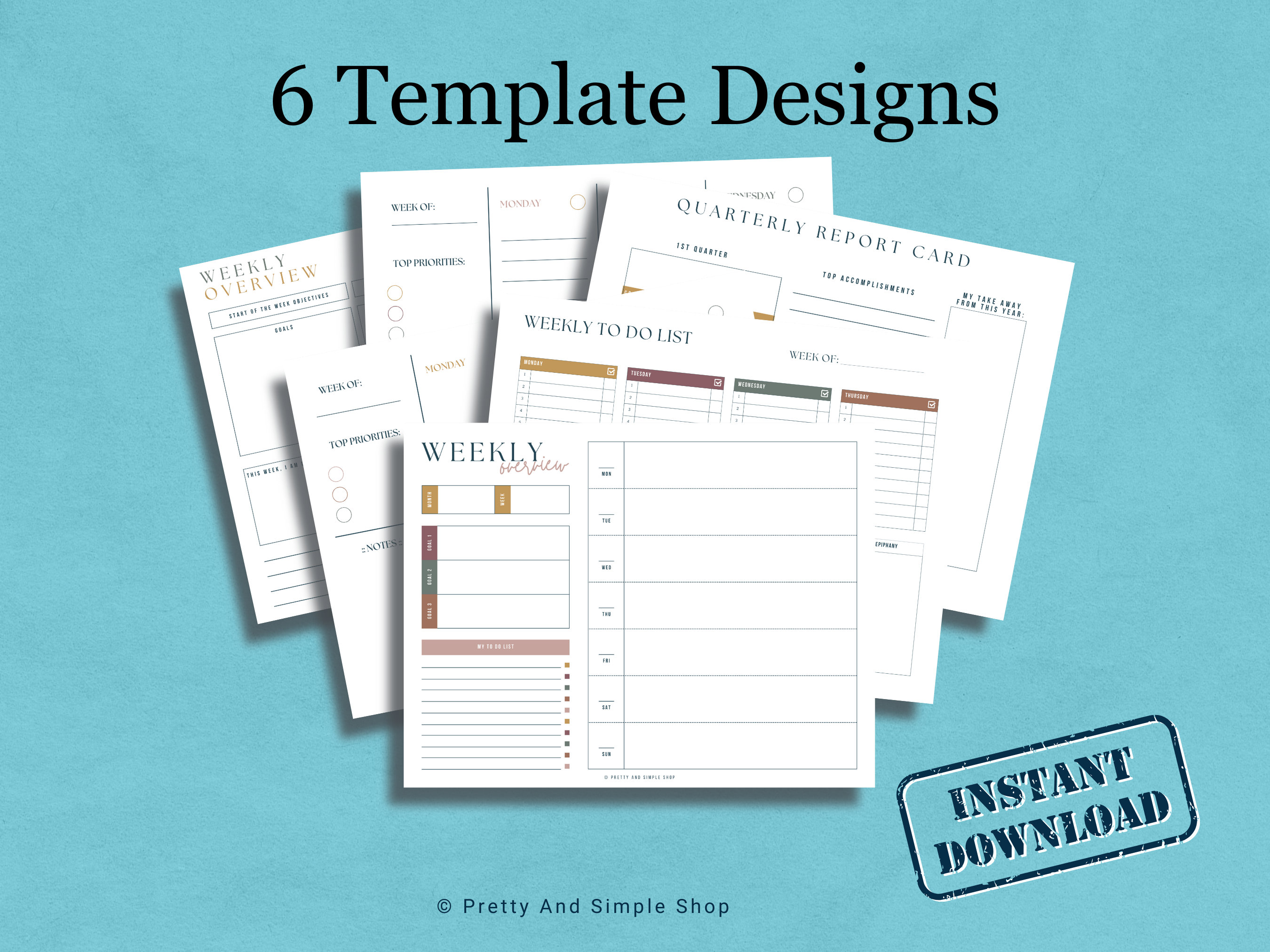 Boho Onenote Weekly Planner Templates for Work Professionals, Weekly to ...