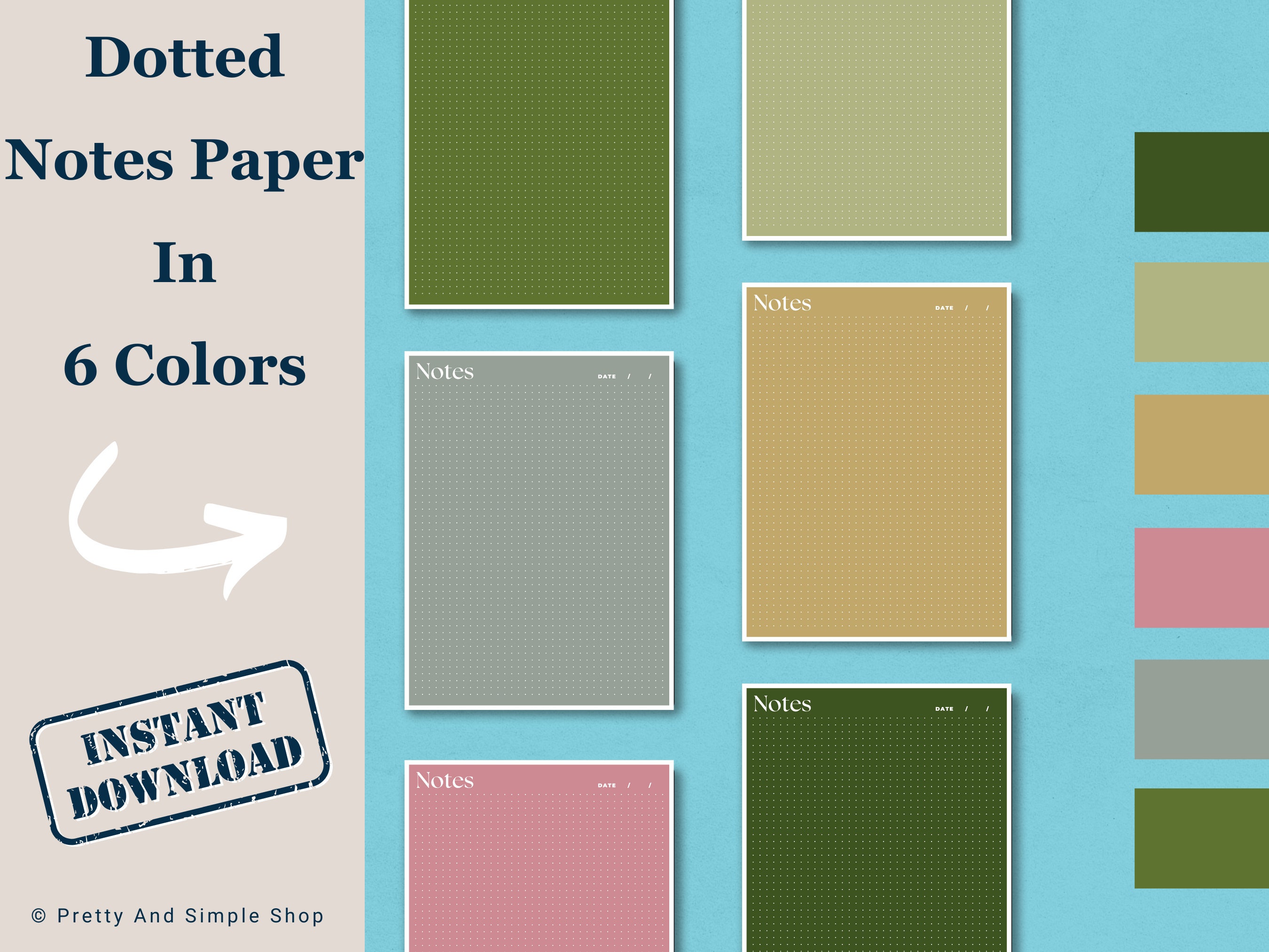 Aesthetic Onenote Notes Template, Dot Grid Onenote Digital Notepad ...